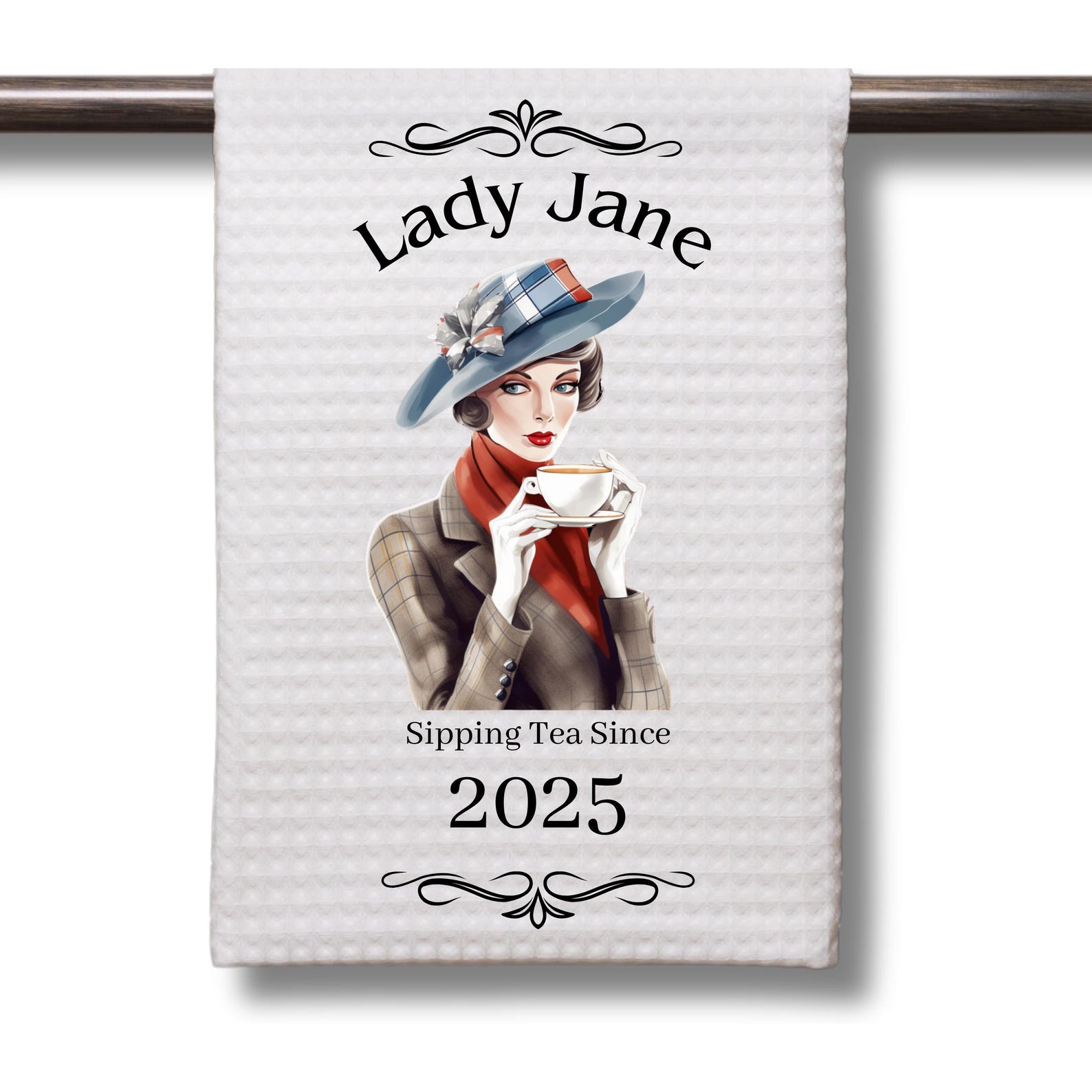 Personalized British Ladies Tea Towel: Custom Cotton or Microfiber - Etsy