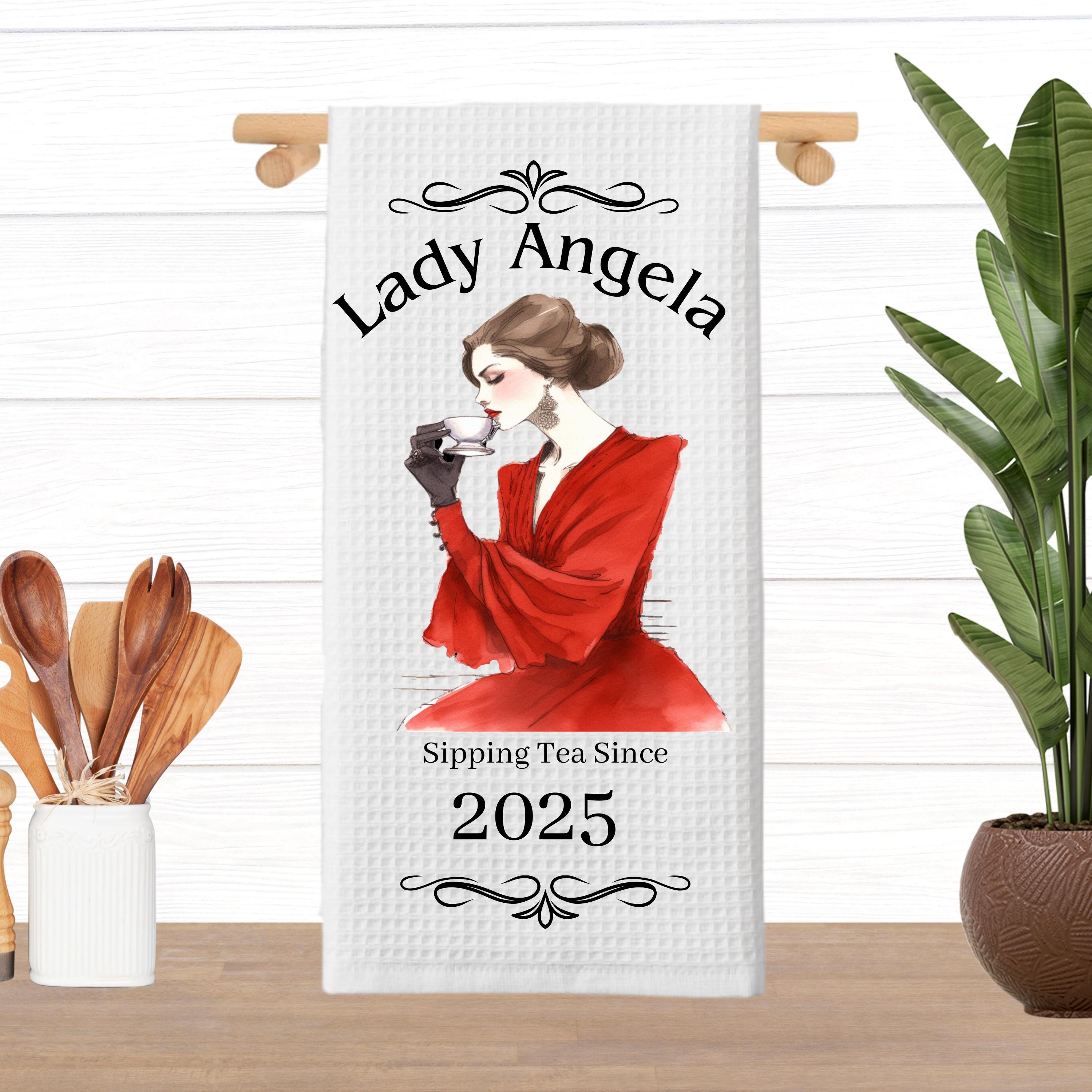 Personalized British Ladies Tea Towel: Custom Cotton or Microfiber - Etsy