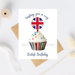 Union Jack Flag Birthday Card and Envelope 5 1/2" X 4.25", Union Jack ...