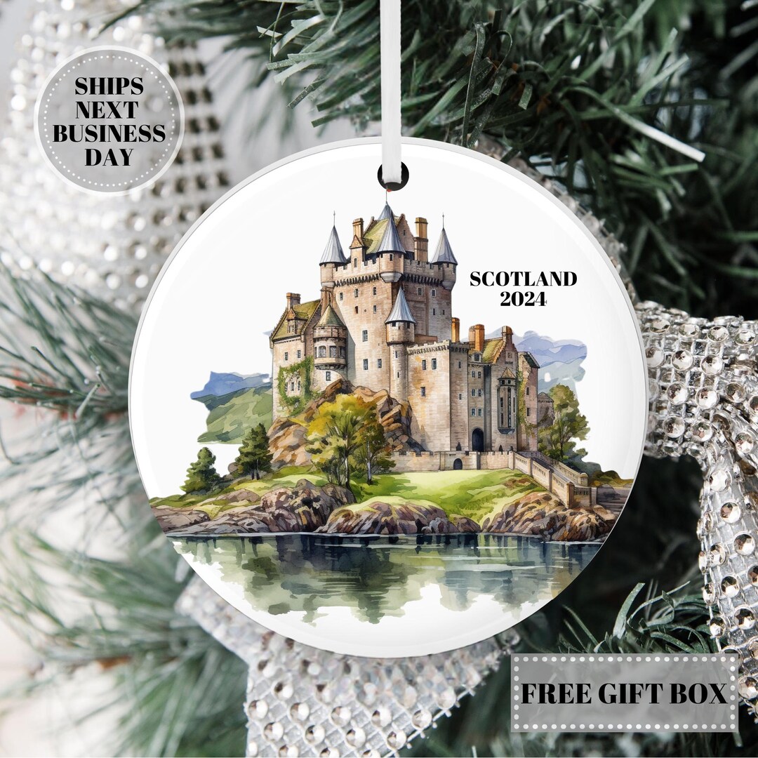 Scotland Castle Ceramic Ornament, Gloss Finish, Scottish Christmas ...