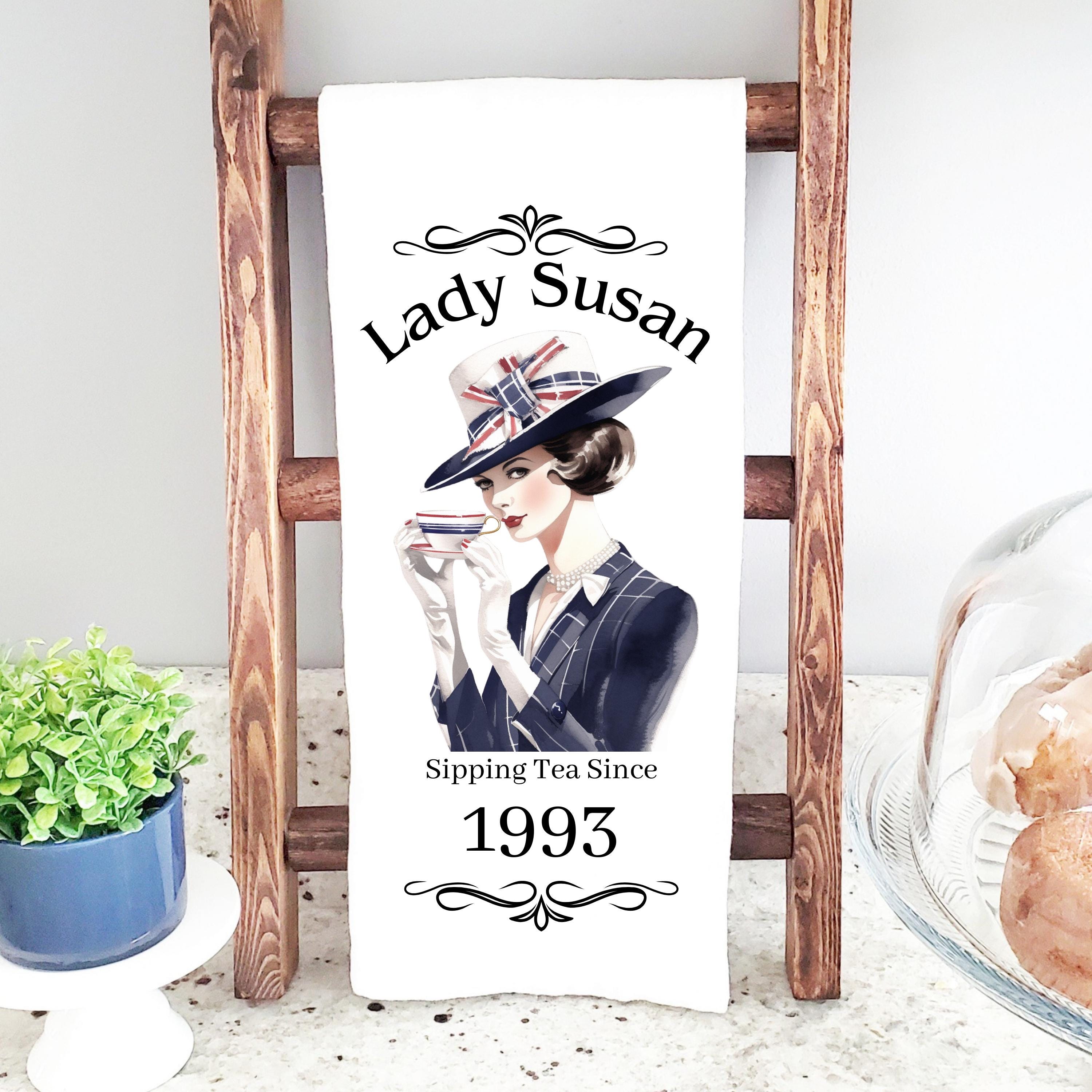 Personalized British Ladies Tea Towel: Custom Cotton or Microfiber - Etsy