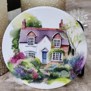 English Country Garden Ceramic Coasters, Set of 4 and Stand, Gloss ...