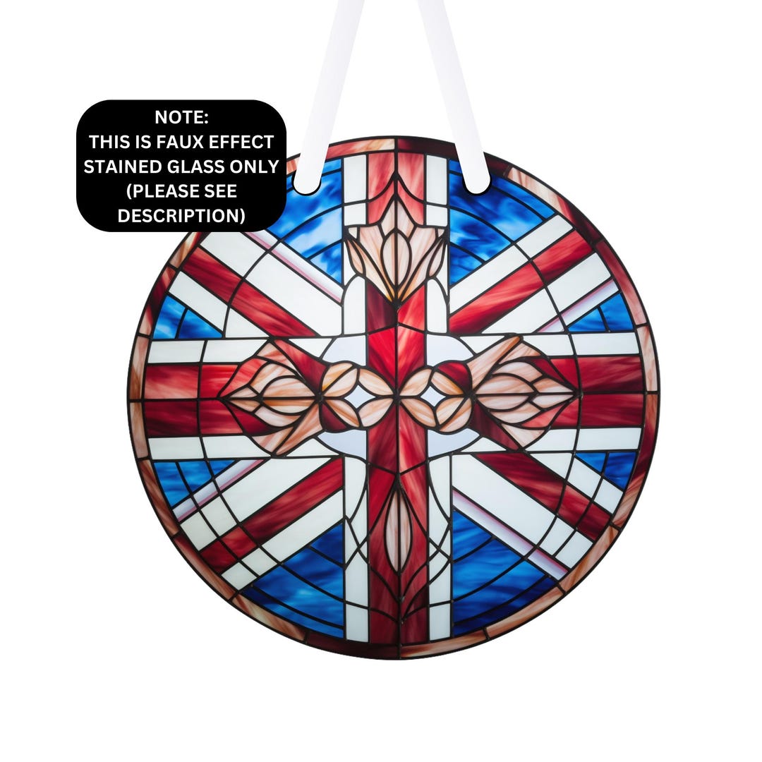 Union Jack Sign: Faux Stained Glass Effect, British Home Decor - Etsy