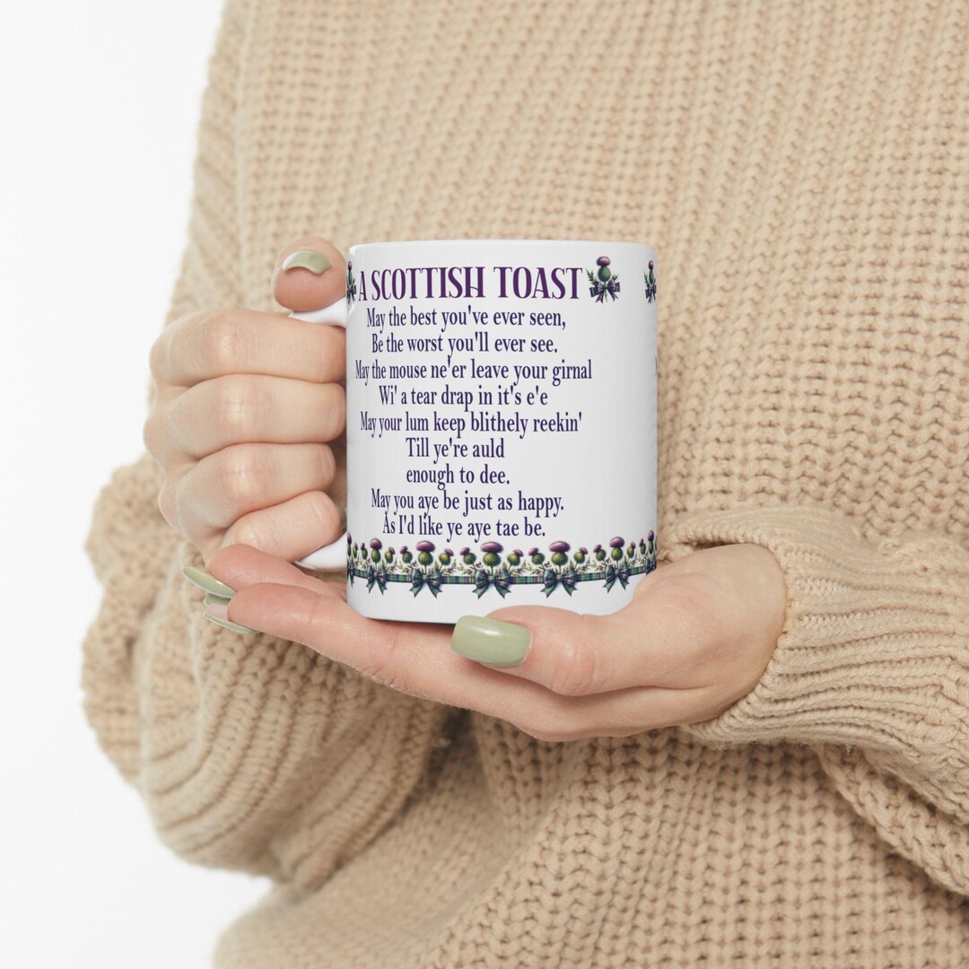 Scottish Toast Poem Mug: Thistle Scotland Tea Cup With Gift Box - Etsy