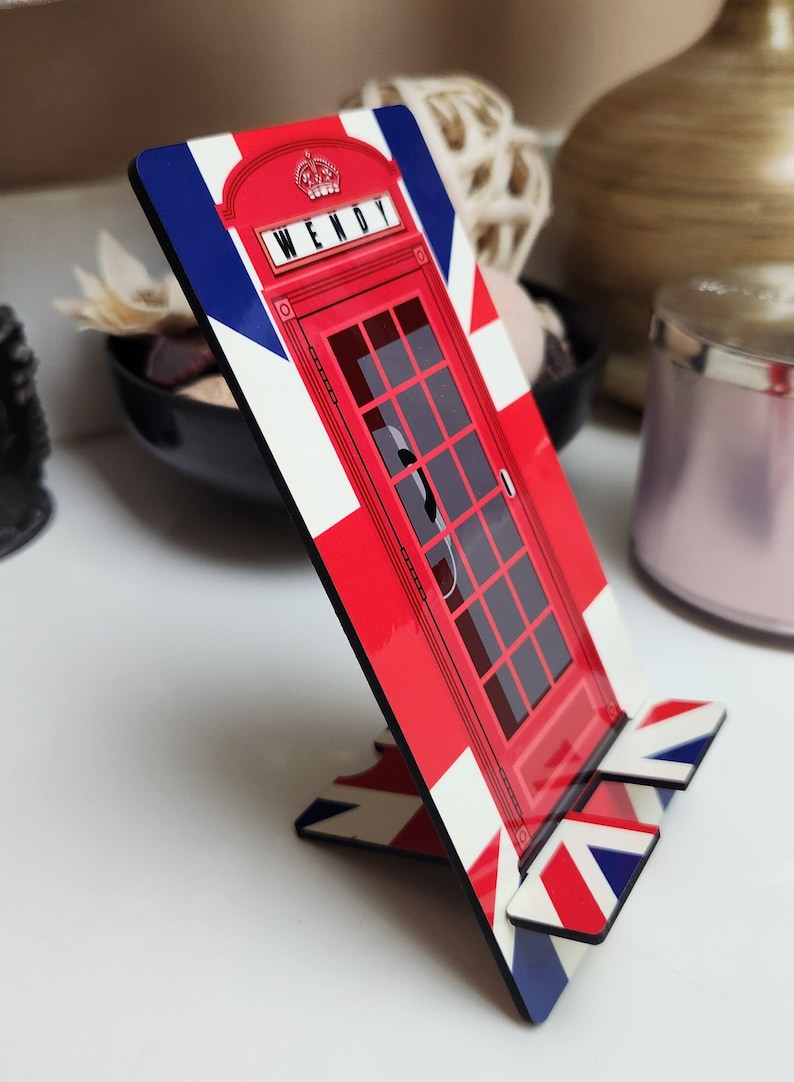 Personalized Union Jack Phone Stand, British Phone Booth Design - Etsy