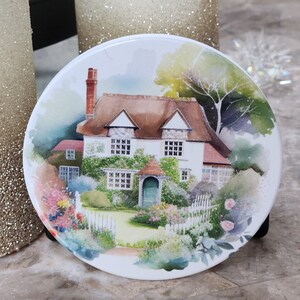 English Country Garden Ceramic Coasters, Set of 4 and Stand, Gloss ...