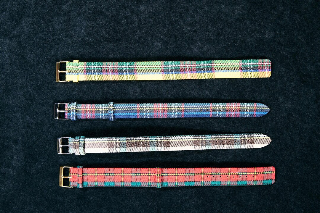 Vintage Jeffrey Banks Plaid Tartan Strap Bracelets Set of 4 Scottish ...