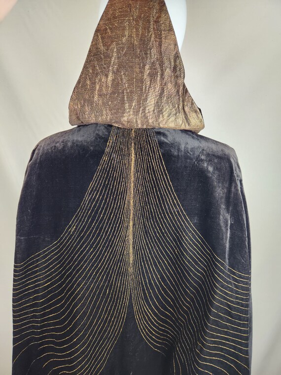 1920s silk velvet opera cape - Gem