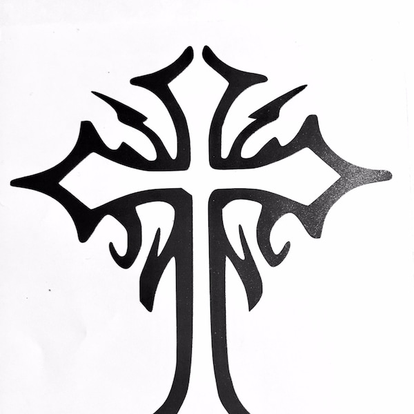 Cross Vinyl Decal - Etsy
