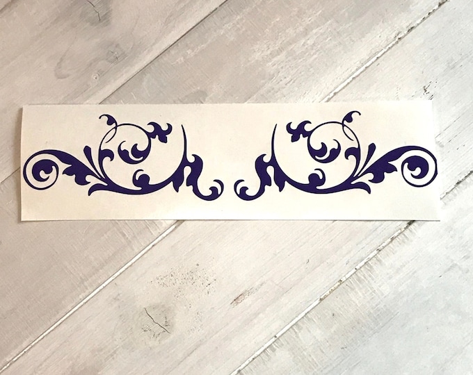 DIY Vinyl Accent Scroll or Flourish Decal, Wall Decal, Dresser Drawer ...