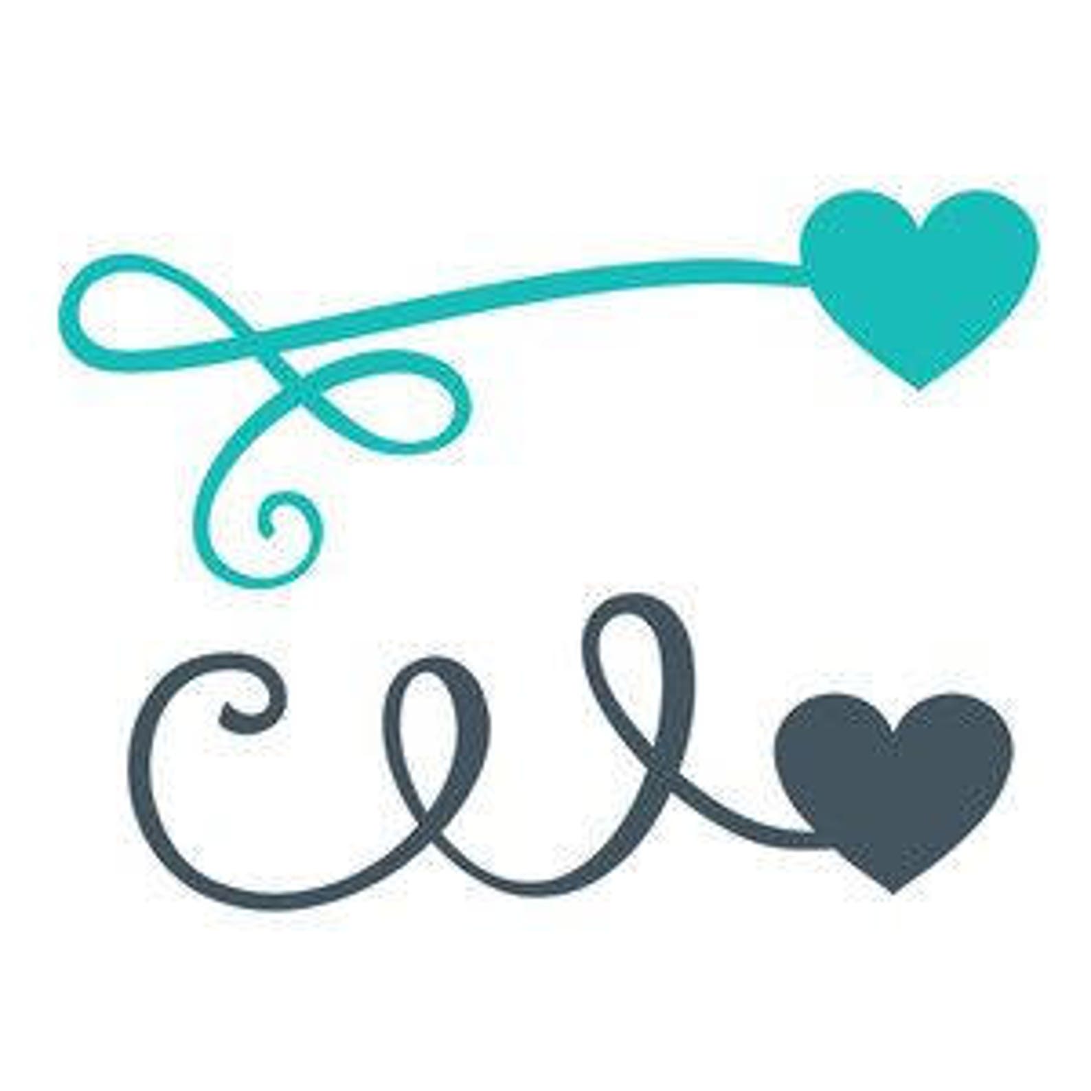DIY Curly Lines With Hearts on the Ends Vinyl Decal Laptop - Etsy