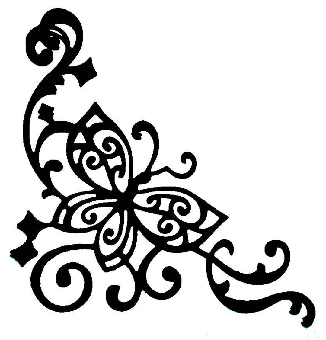 DIY Vinyl Butterfly With Accent Scrolls Decal, Laptop, Tablet, Cell ...