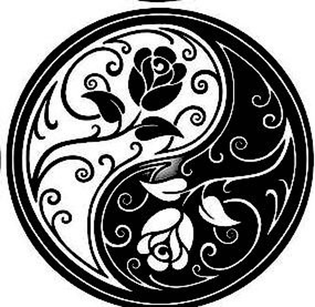 DIY Yin and Yang Vinyl Decal Rose - Etsy