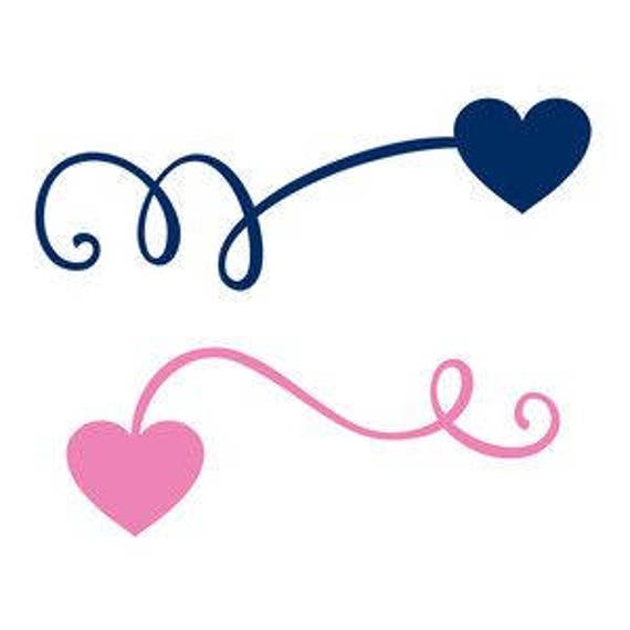 DIY Curly Lines With Hearts On The Ends Vinyl Decal Laptop | Etsy