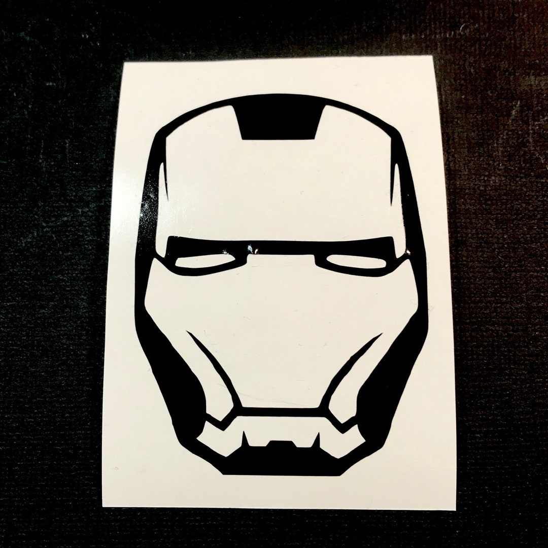 DIY Iron Man's Face Vinyl Decal Cartoon Hero Notebook - Etsy