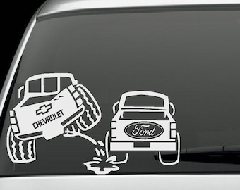 I'd Rather Push a Ford Than Drive a Chevy Decal 4.50 X 7.50 - Etsy