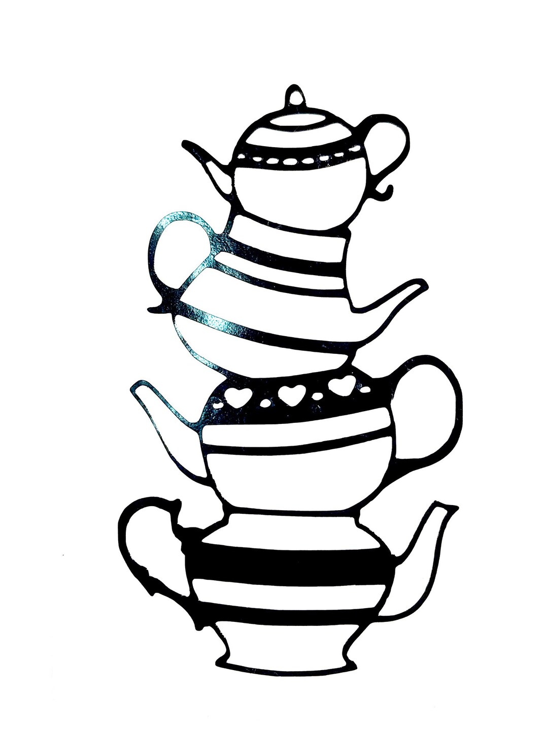DIY Stacking Teapots Decal, Car Window Decal, Laptop Decal, Tablet ...