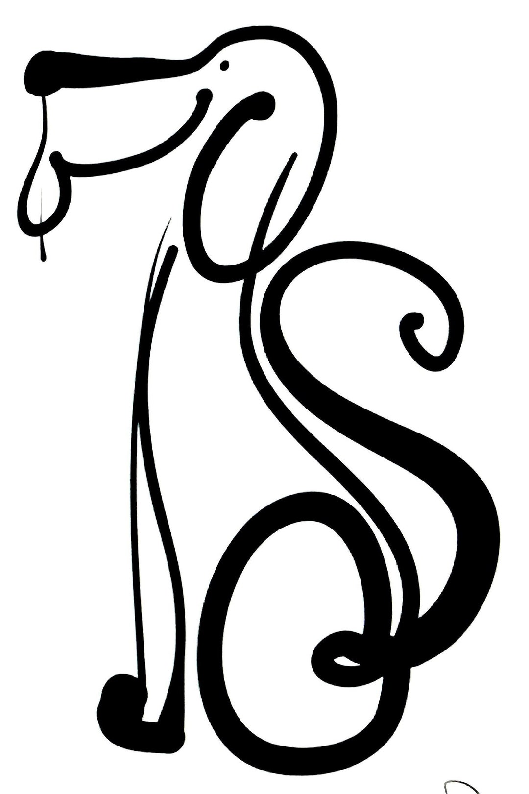 DIY Swirly Line Sitting Dog Vinyl Decal, Outline Decal - Etsy