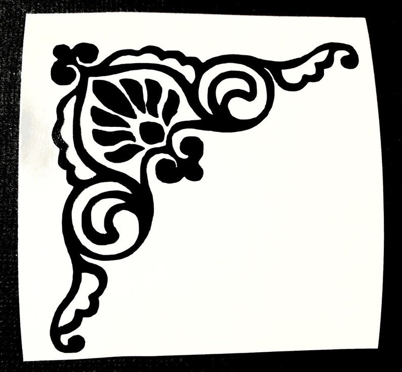 DIY Corner Scroll Vinyl Decal Car Window Decal Laptop Decal - Etsy