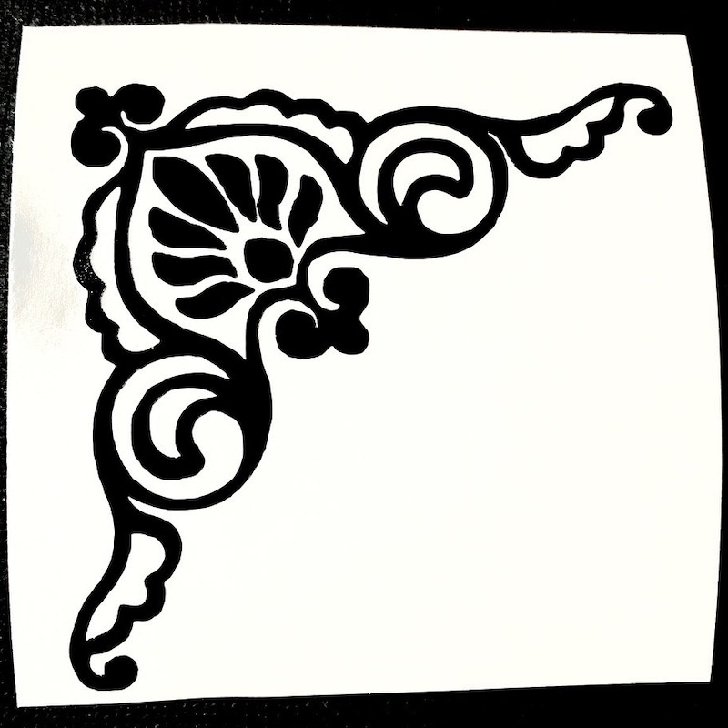 Corner Scroll Decal - Etsy
