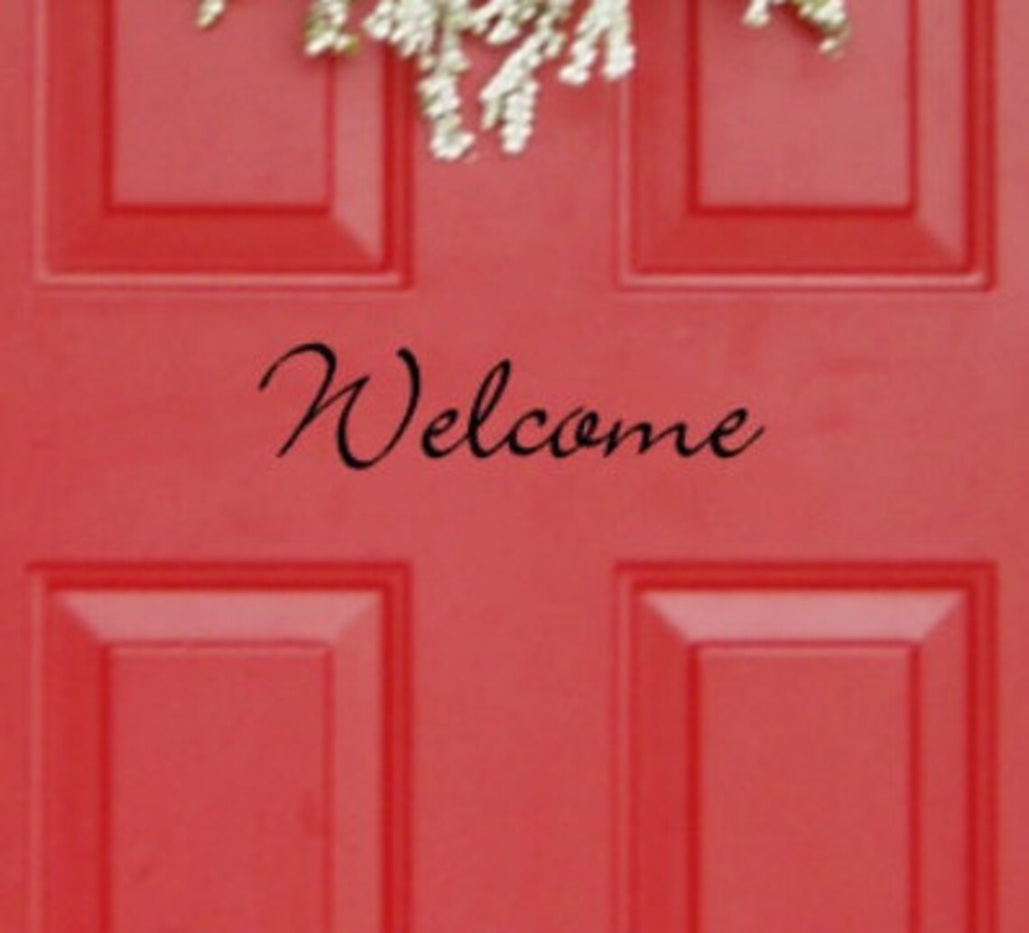 Welcome Front Door Decal - Etsy