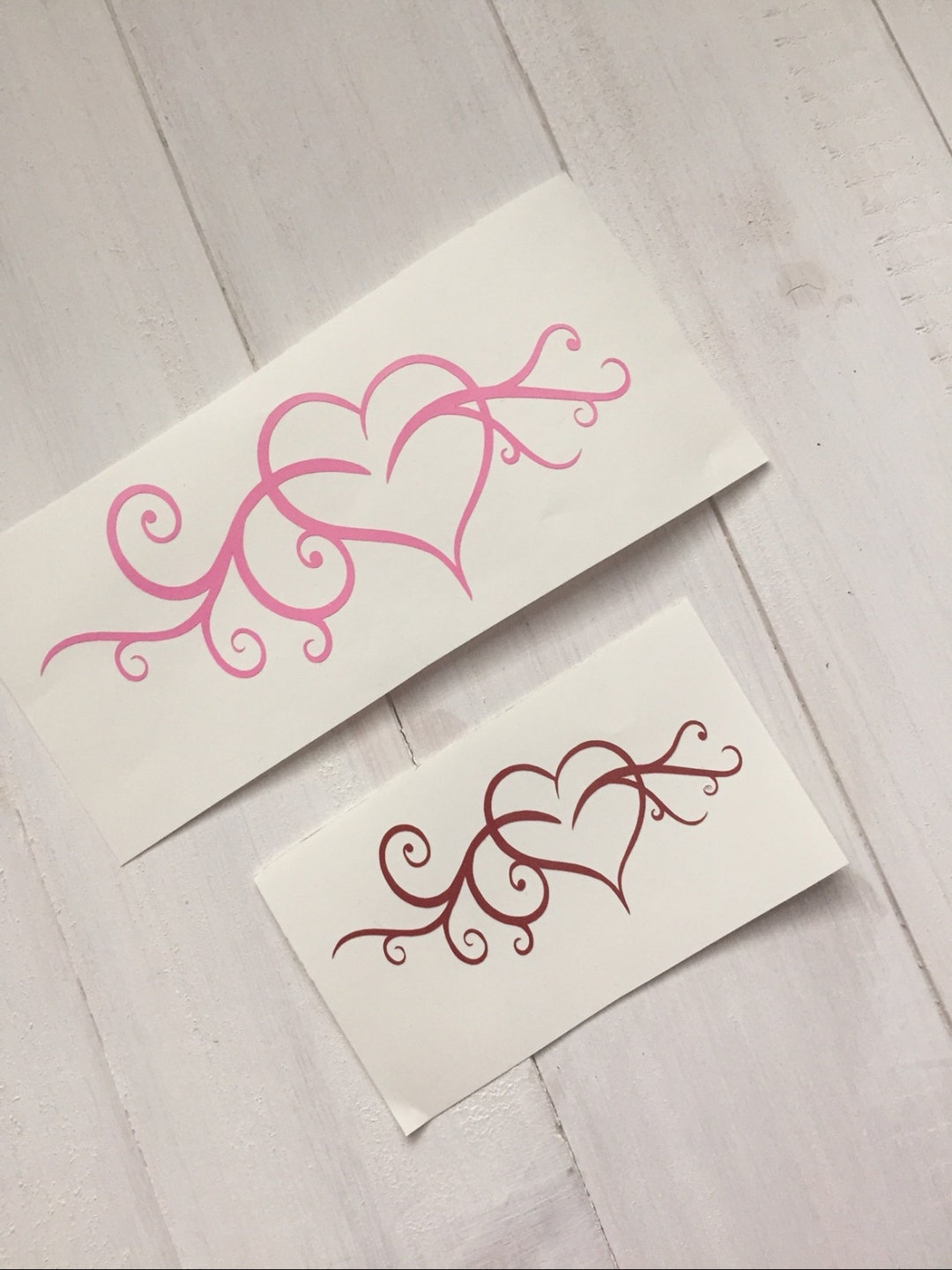 DIY Heart Vinyl Decal, Pick Your Size and Color, Open Heart, Swirls ...