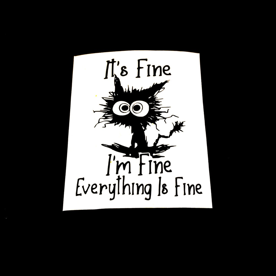 DIY Stressed Out Cat Vinyl Decal, Cat Lover, Cat Owner, It's Fine I'm ...