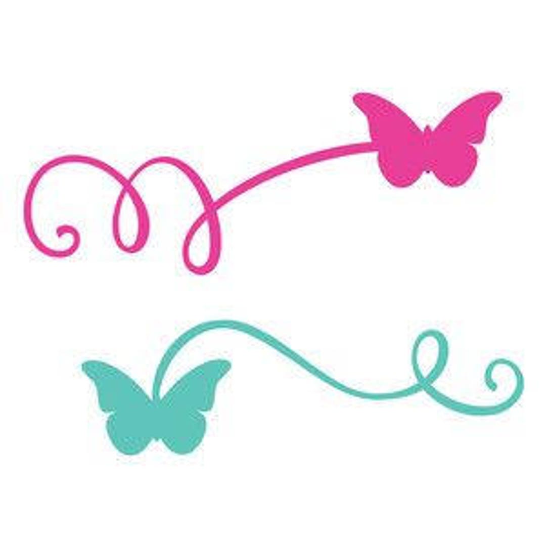 DIY Curly Lines With Butterflies on the Ends Vinyl Decal, Laptop Decal ...