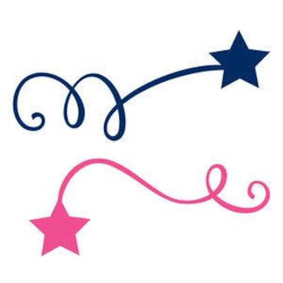 DIY Curly Lines With Stars on the Ends Vinyl Decal Laptop - Etsy