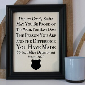 Police Retirement Custom Print - Custom Sheriff Retirement Gift - Law ...