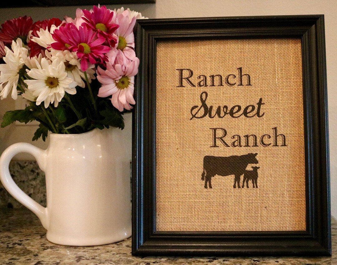 Ranch Sweet Ranch Burlap Print - Home Sweet Home Sign - Ranch Decor - Etsy