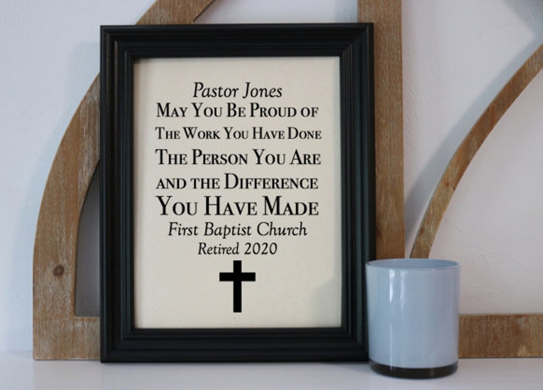 Pastor Retirement Custom Print - Priest Retirement Gift - Retiring ...