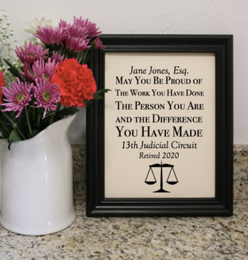 Lawyer Retirement Customized Print - Attorney Custom Retirement Gift ...