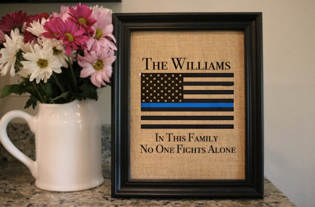 Law Enforcement Family Burlap Print - Custom Police Officer Gift - Law ...