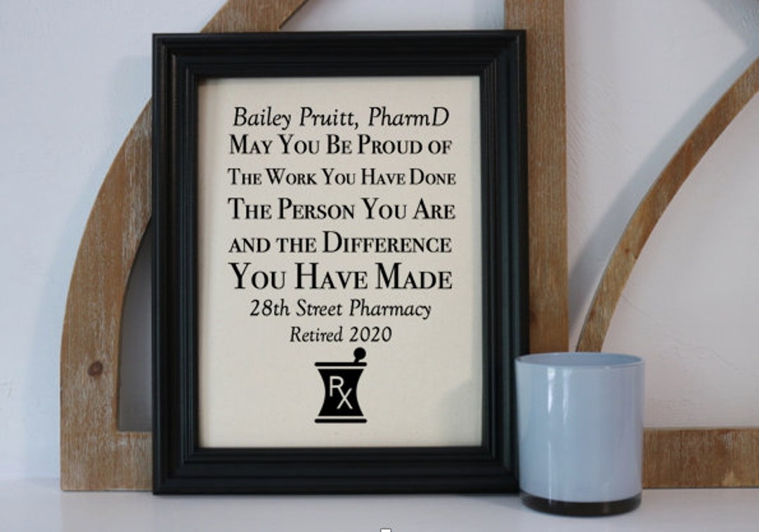 Pharmacist Retirement Canvas Print - Pharmacy Manager Retirement Gift ...