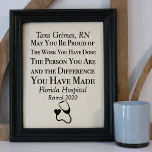 Nurse Retirement Custom Print - Custom Retirement Gift - Nurse Retiring ...