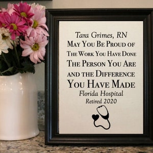 Nurse Retirement Custom Print - Custom Retirement Gift - Nurse Retiring ...