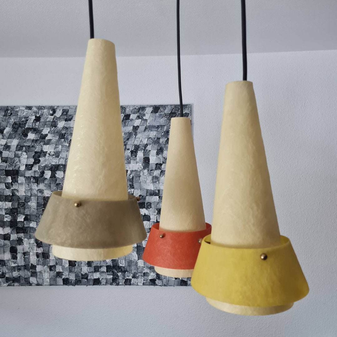 50s Vintage Fiberglass Cascade Ceiling Light Lamp Mid Century Lamp ...