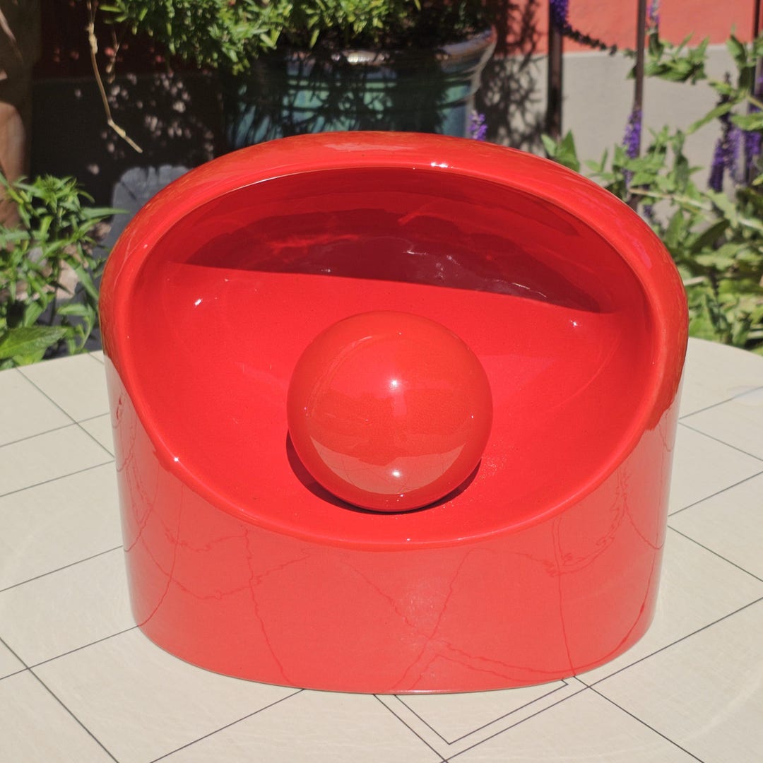 Rare Red Mid-century Ceramic Lamp by Marcello Cuneo Italy Design Light ...