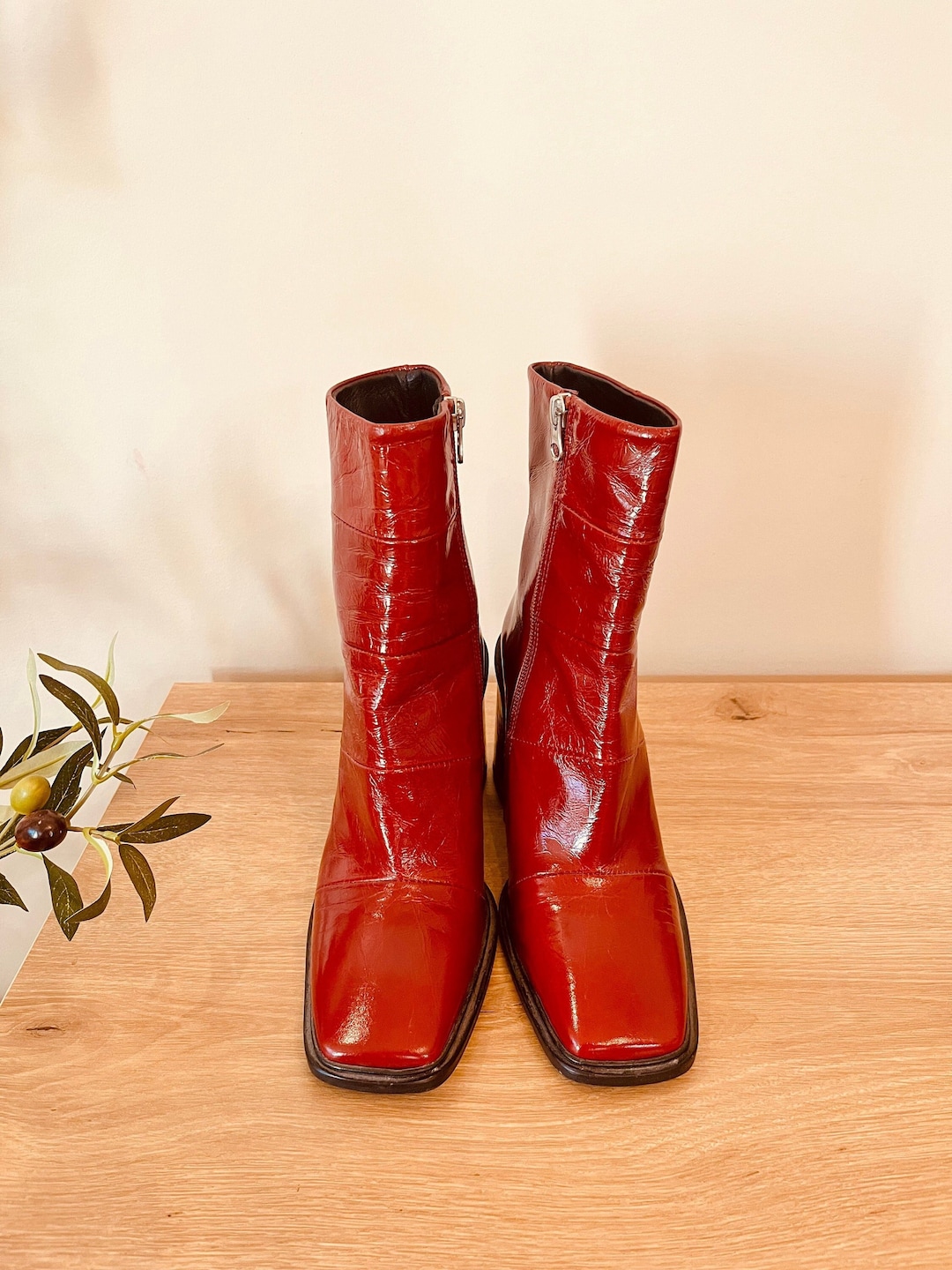 Vintage Red Boots - Etsy