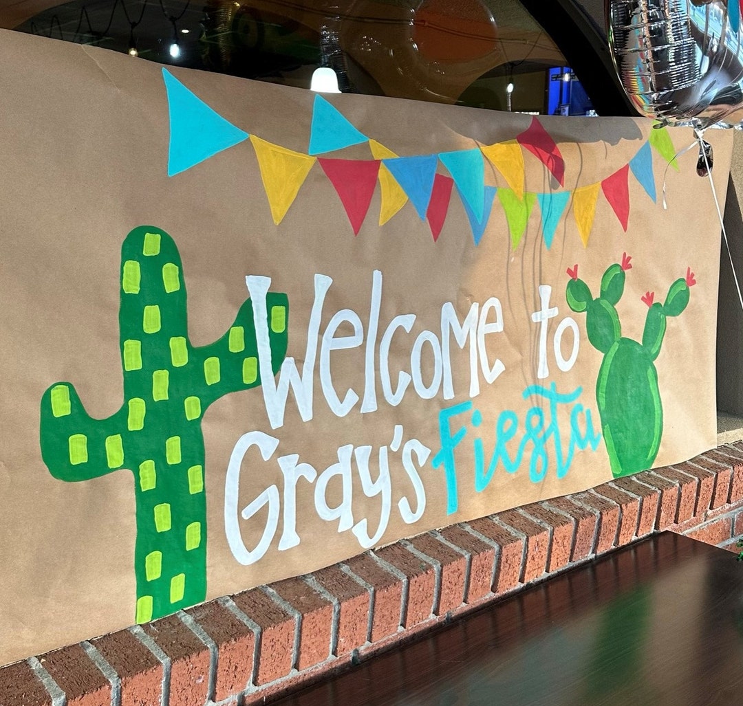 Painted Banner,kraft Paper Banner, Custom Hand Painted, Party Banner ...