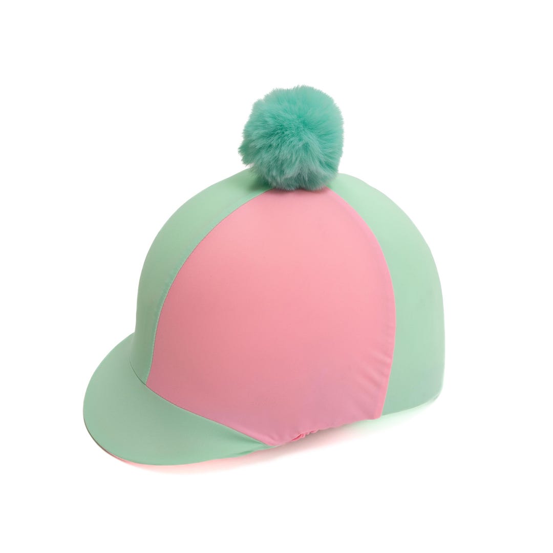 Personalised Mint With Fluffy Pom Riding Hat Cover Choice of Colours - Etsy