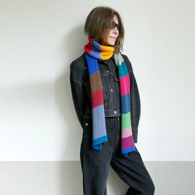 Purple Striped Scarf - Etsy