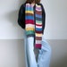 Knit Striped Colorful Cotton Long Scarf,unisex-made TO ORDER - Etsy