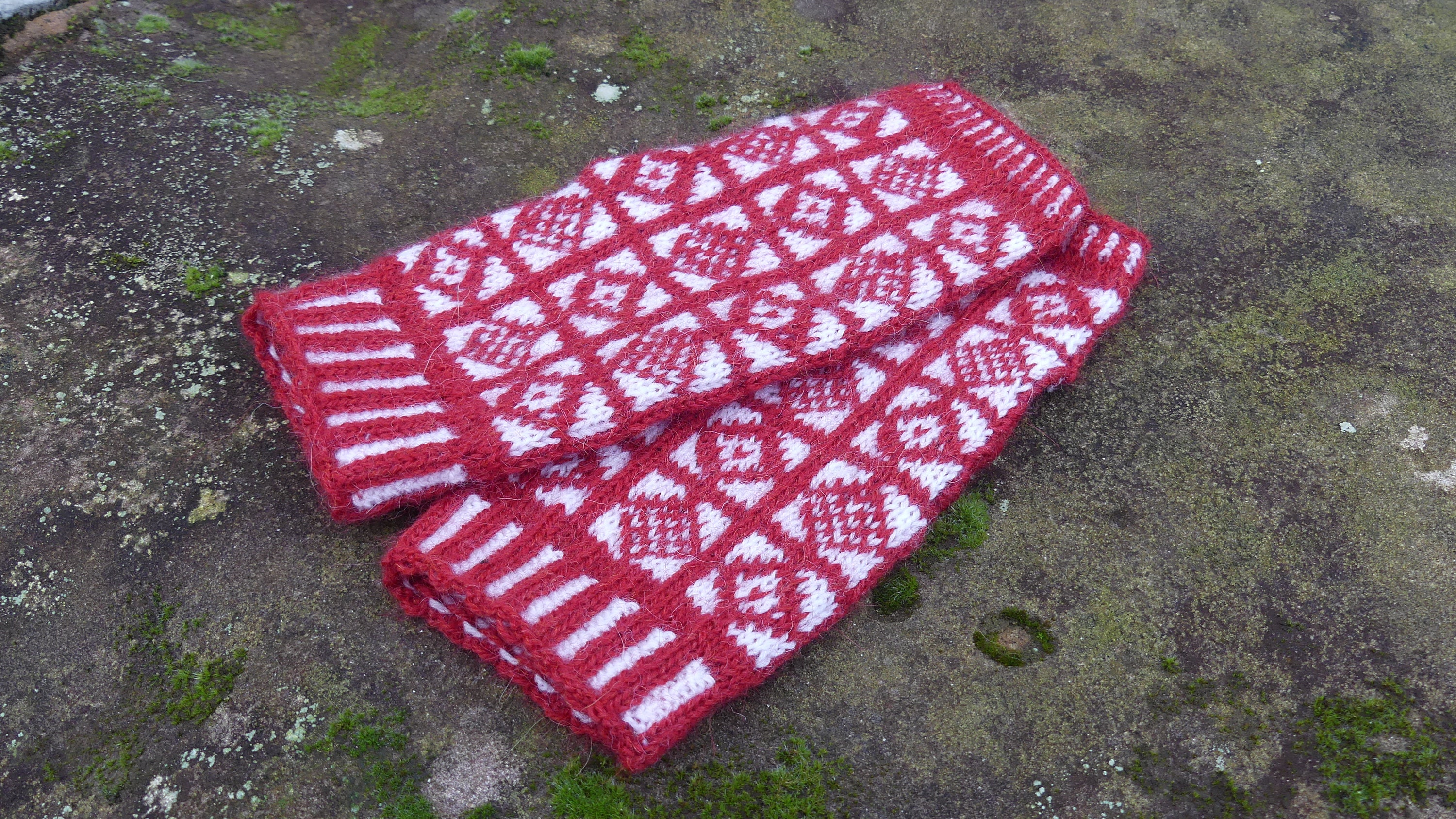 Scotland Sanquhar Knitting Kit - Fingerless Mitts - With Printed ...