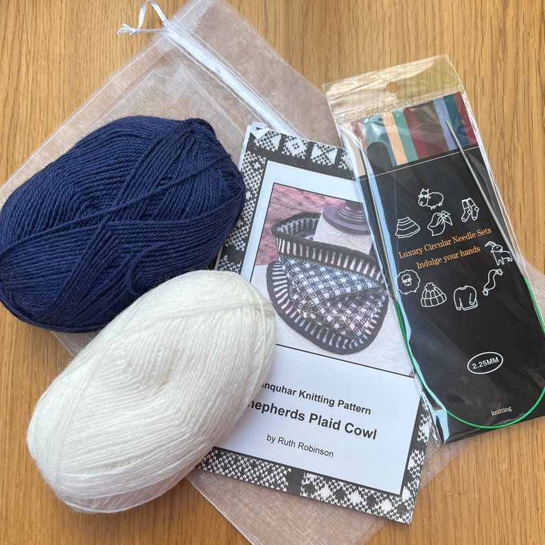 Scotland Sanquhar Knitting Kit Shepherds Plaid Cowl - Etsy