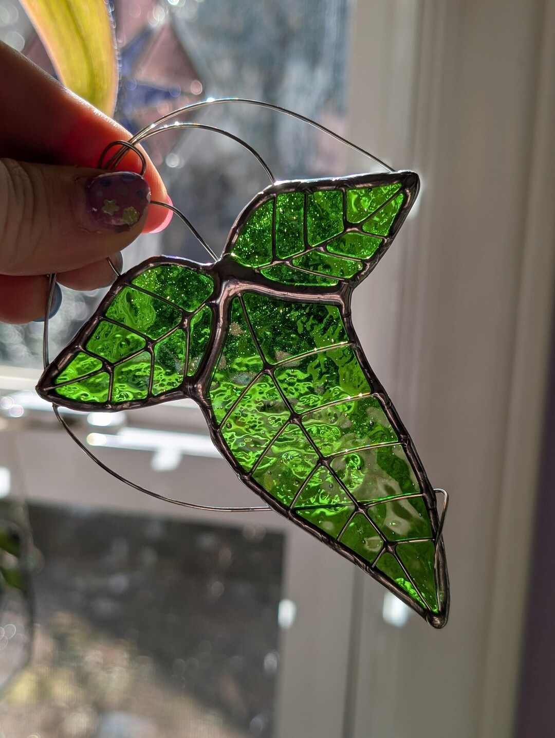 Fantasy Elf Leaf Stained Glass Sun Catcher - Etsy
