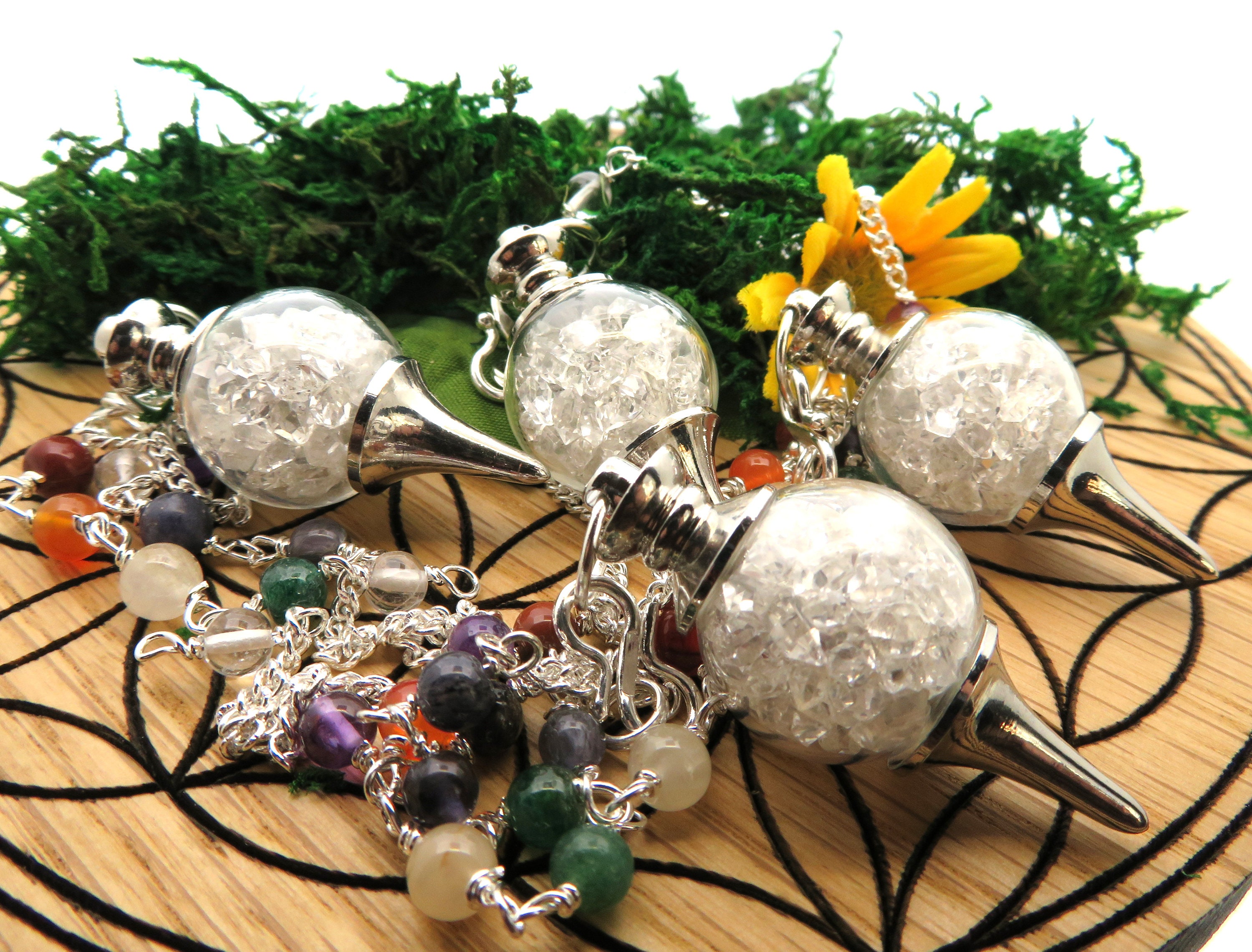 Herkimer Diamond Healing Crystal Dowsing Chakra Pendulum | Etsy