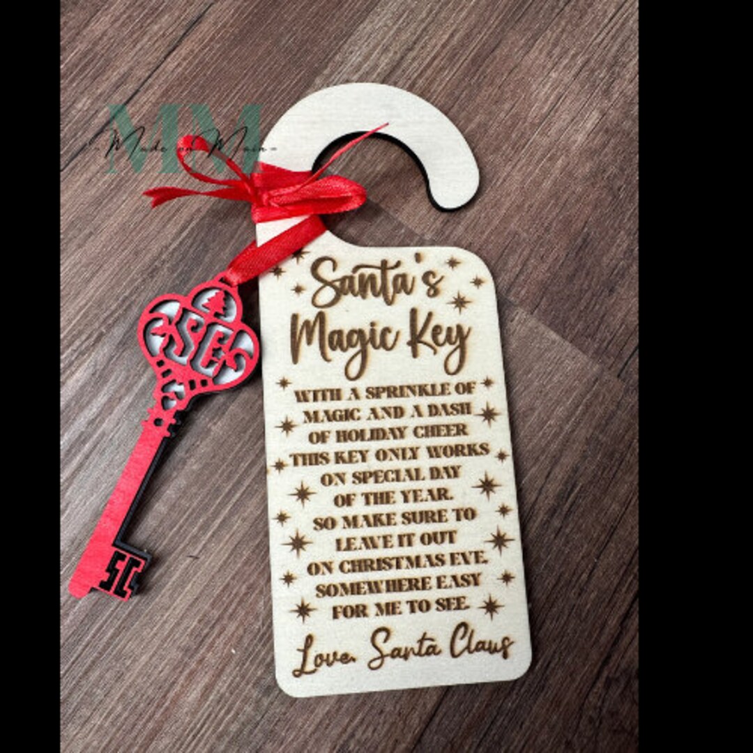 Santa's Magic Key Door Hanger SVG - Etsy