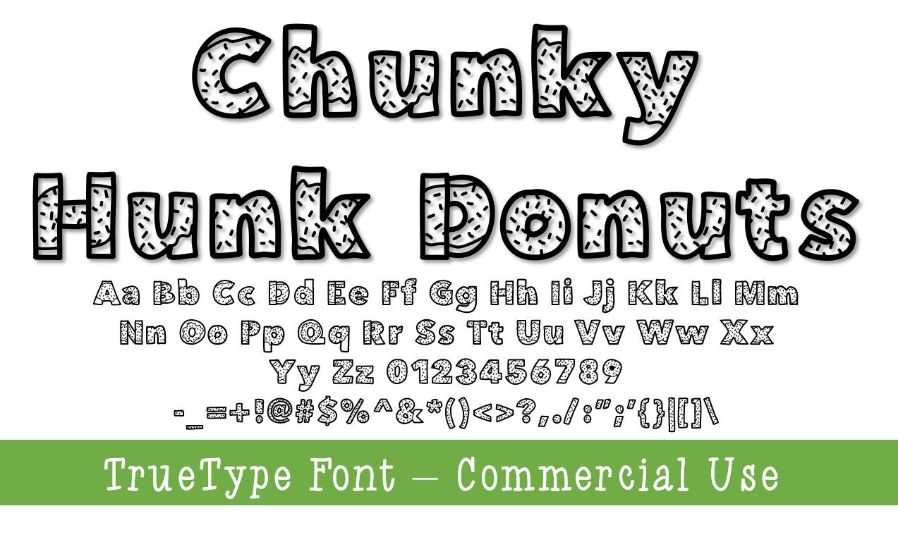 Donut Font, Doughnut Font, Doodle Font, Donut Ttf Font, Color Me Font ...